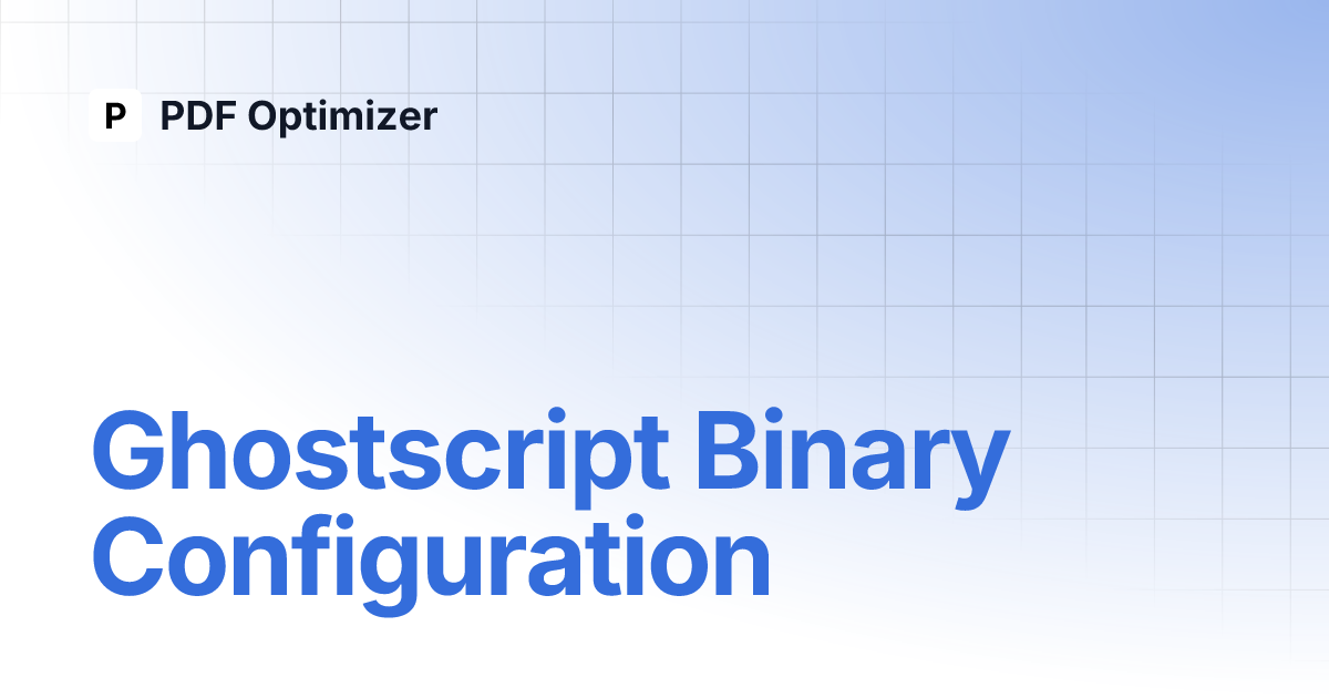Ghostscript Binary Configuration Pdf Optimizer